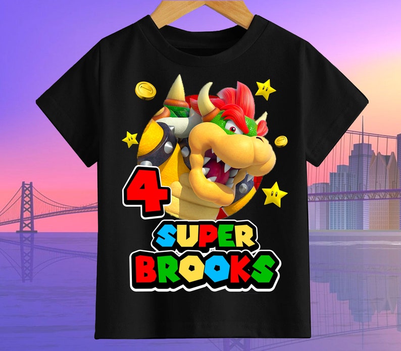 Personalized Bowser Mario Shirt, Birthday Boy T-shirt, Birthday Gift ...