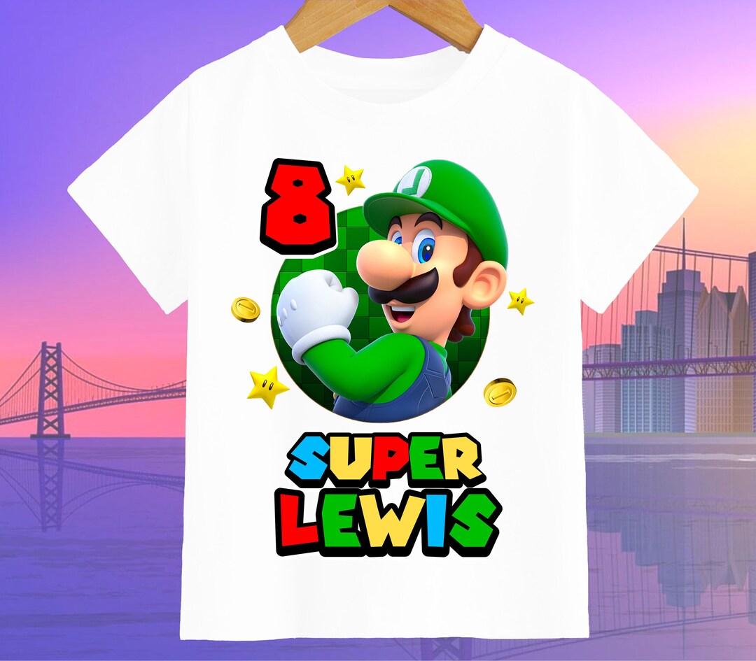 Personalized Luigi Mario Shirt, Birthday Boy T-shirt, Birthday Gift ...