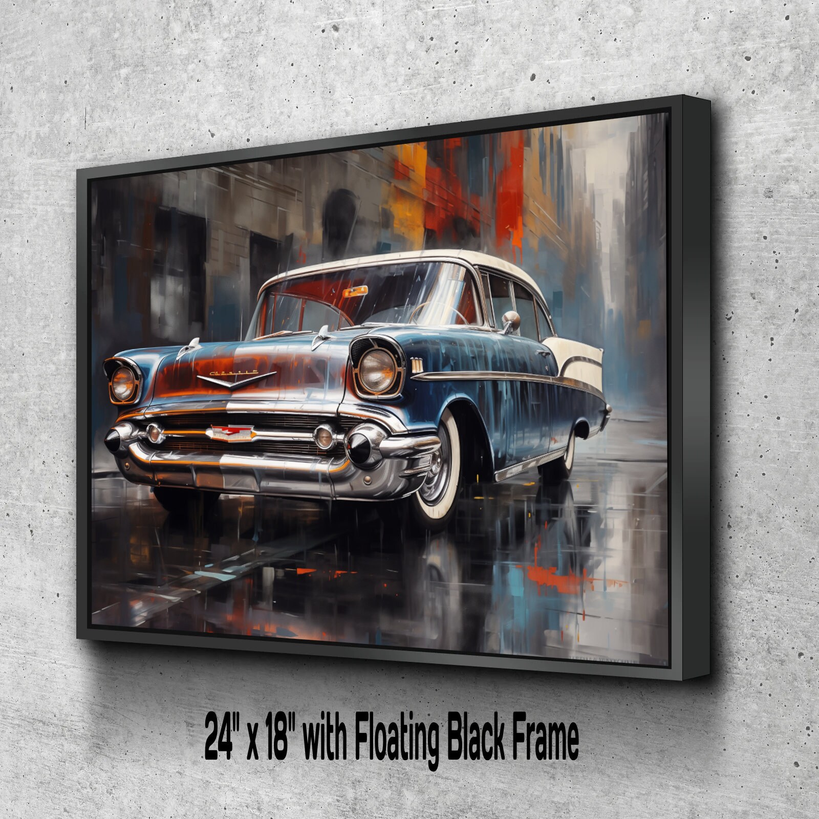 1957 Chevrolet Bel-air Canvas Print Vintage Classic Car Wall Art Retro ...