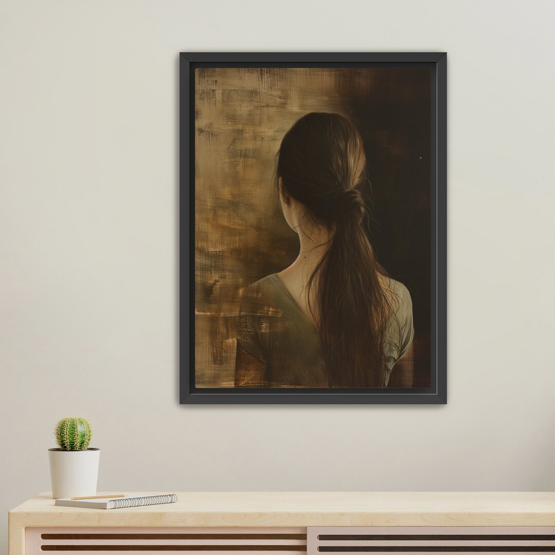 Woman Back - Oil Painting Canvas Print, Country Woman Portrait, French ...