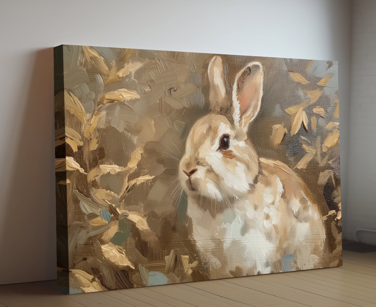 BUNNY Minimalist Rabbit Canvas Print Tranquil Wildlife Art Perfect for ...