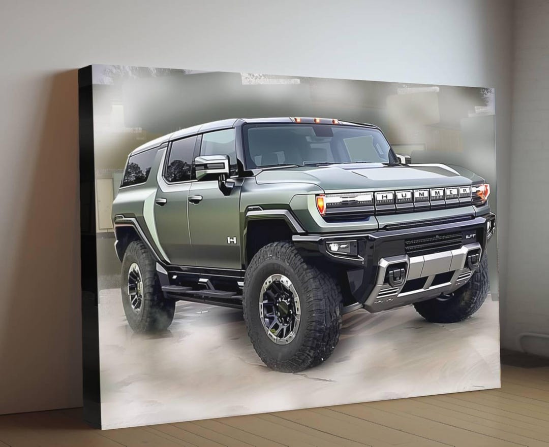 2025 GMC Hummer EV Moonshot Green Canvas Print | Auto Wall Art ...