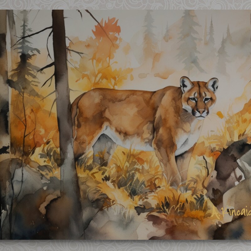 Mountain Lion Art - Etsy