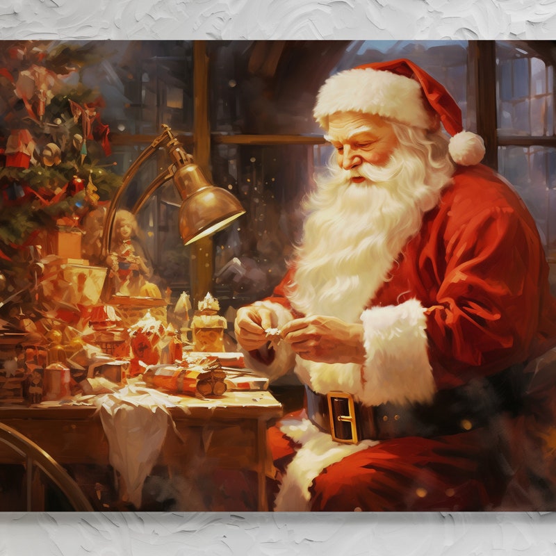 Santa Art - Etsy