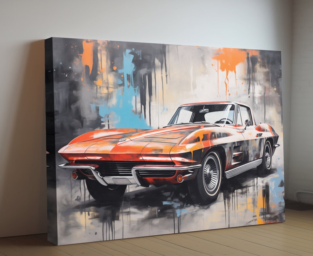 1964 Chevrolet Corvette Classic Car Canvas Print | Vintage Auto Wall ...