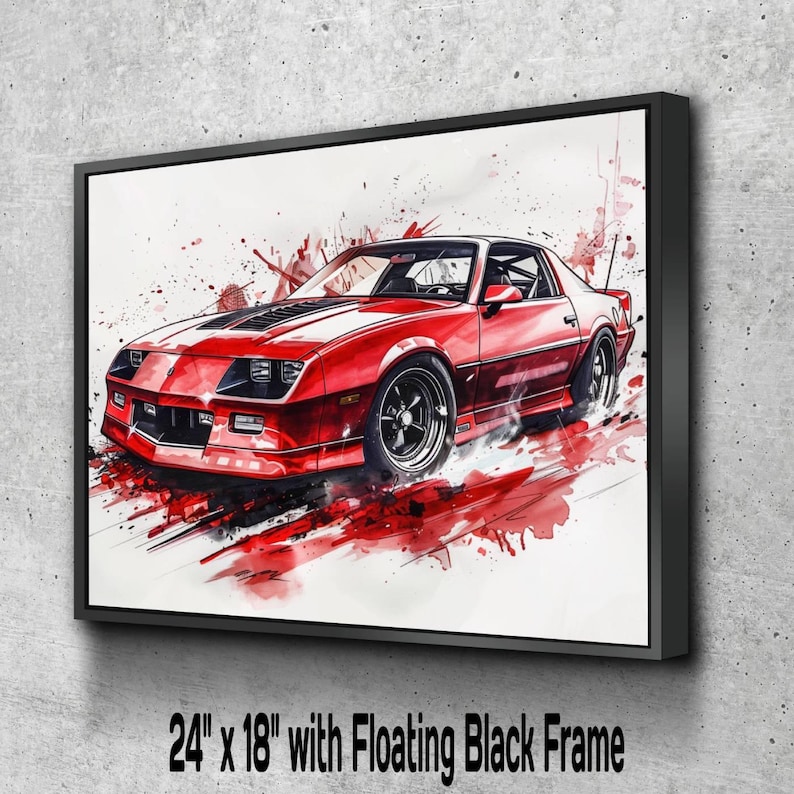 1987 Chevrolet Camaro IROC Z28 Red Canvas Print | Vintage Auto Wall Art ...