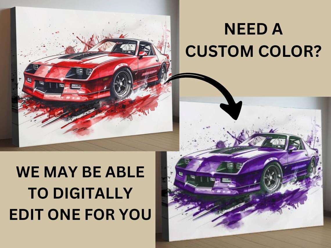 1968 Chevrolet Camaro SS Canvas Print | Vintage Auto Wall Art Decor ...
