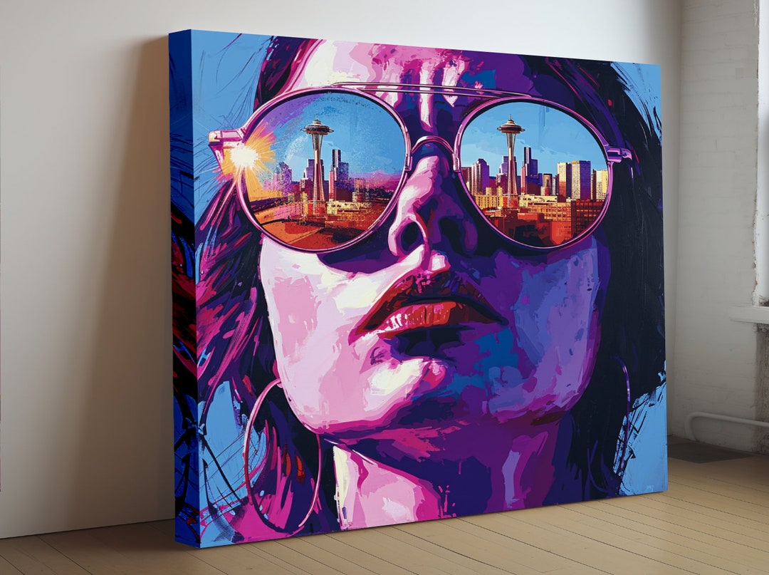 Seattle Skyline Reflection Art Print, Space Needle View Sunglasses ...
