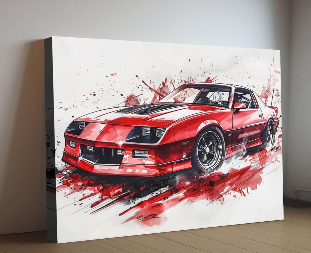 1987 Chevrolet Camaro IROC Z28 Red Canvas Print | Vintage Auto Wall Art ...