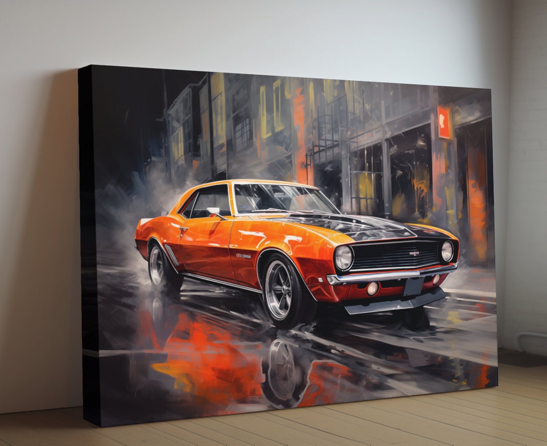 1968 Chevrolet Camaro SS Canvas Print | Vintage Auto Wall Art Decor ...