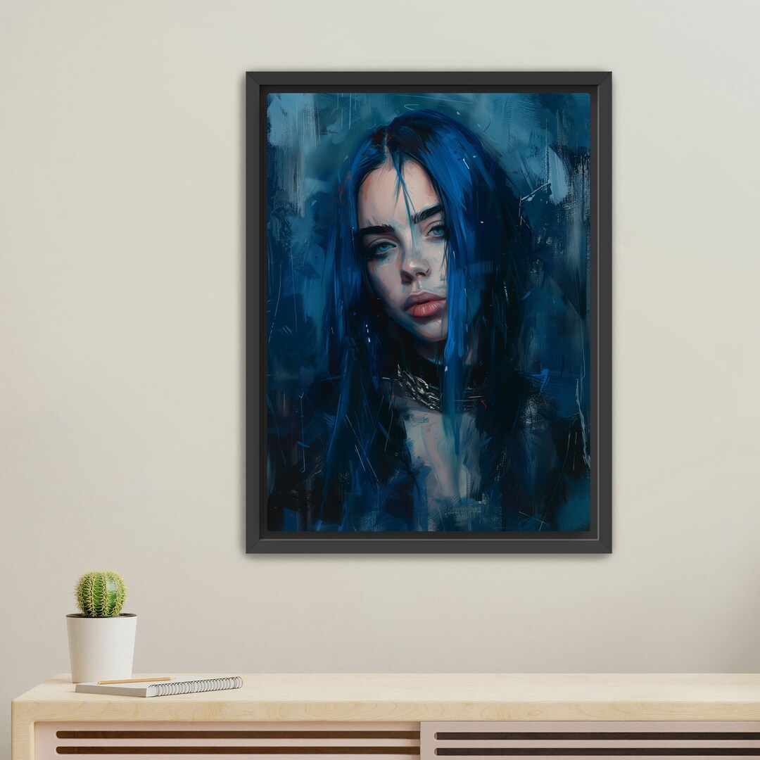 Billie Eilish Blue Dream Contemporary Pop Icon Canvas Print, Modern ...