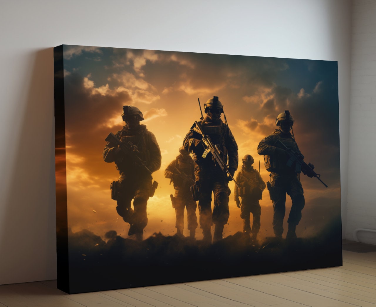 Soldiers at Dawn Canvas Print | Military Art | Cool Soldier Artwork ...