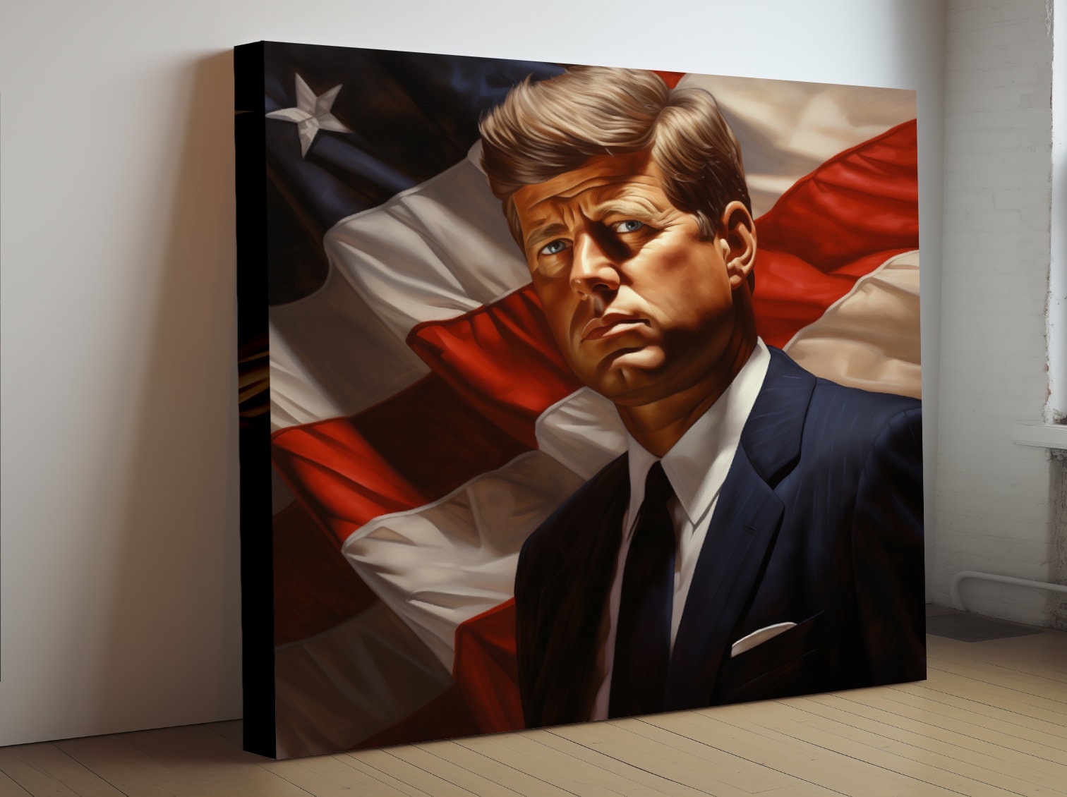 John F. Kennedy Inspirational Wall Art Canvas Art JFK Iconic Vintage ...