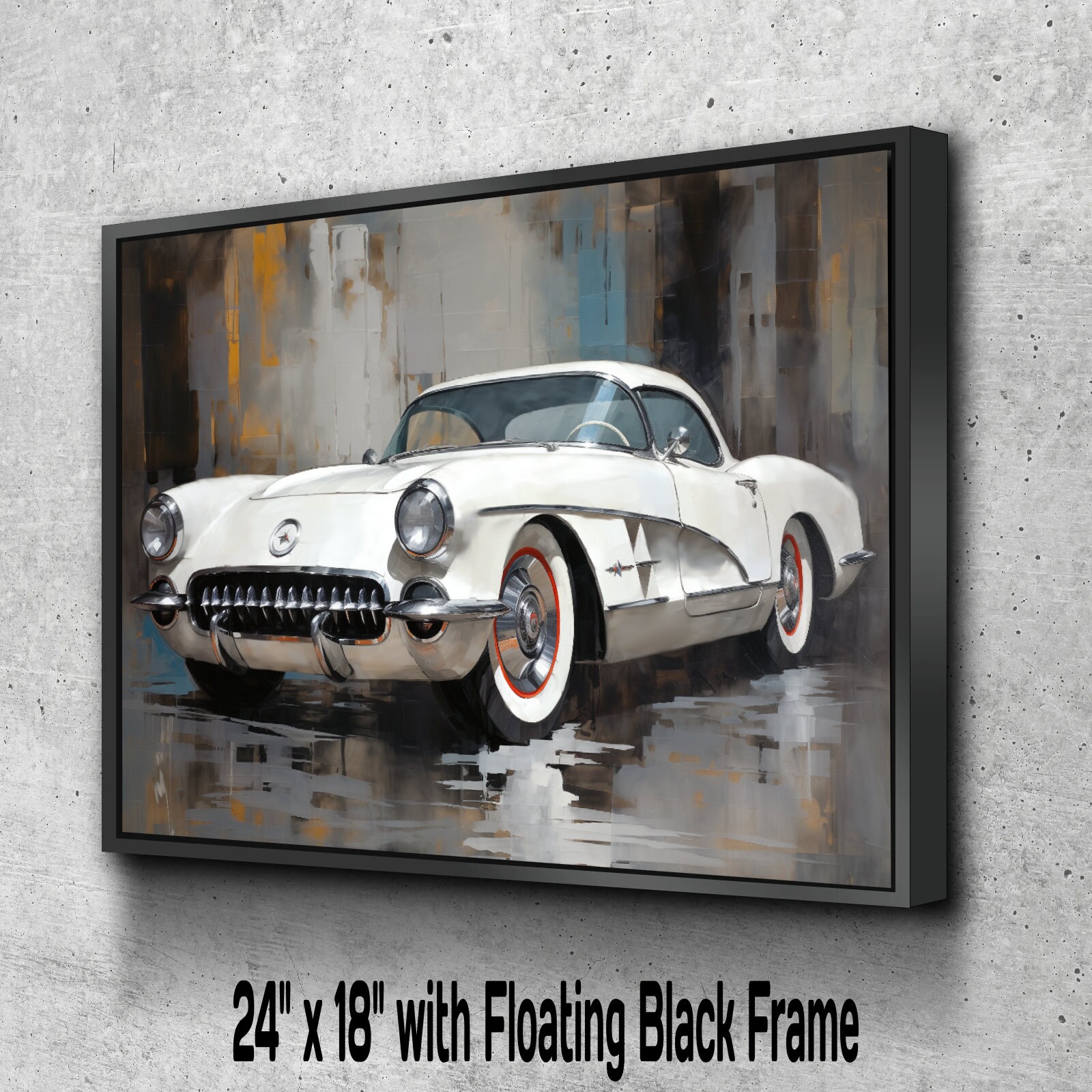 Vintage 1953 Chevrolet Corvette Canvas Art Print Classic Car Wall Decor ...