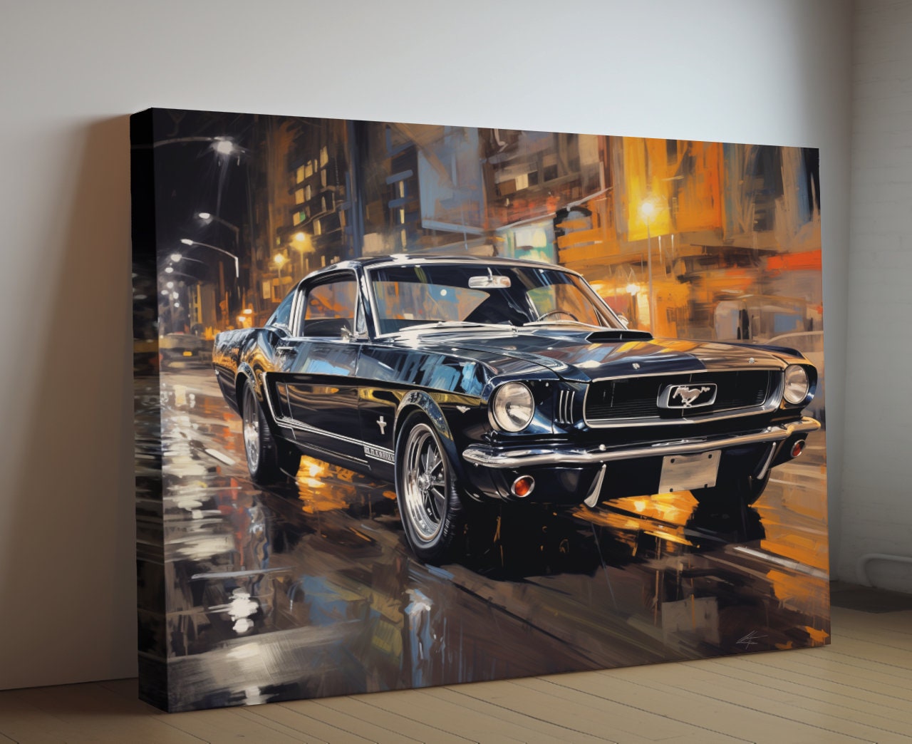 1964 Ford Mustang Classic Car Canvas Print | Vintage Auto Wall Art ...