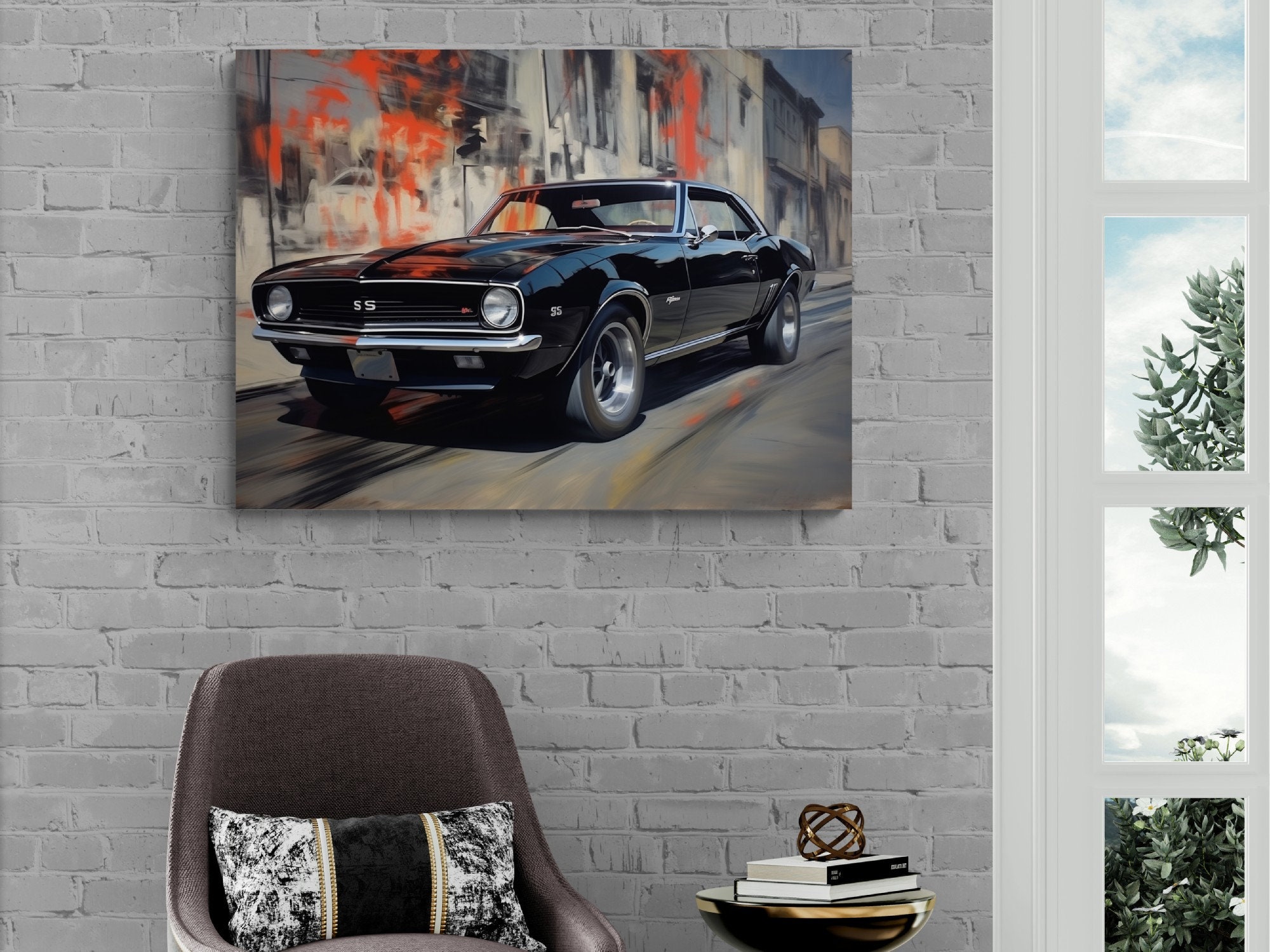 1967 Chevrolet Camaro SS Canvas Print | Vintage Auto Wall Art Decor ...