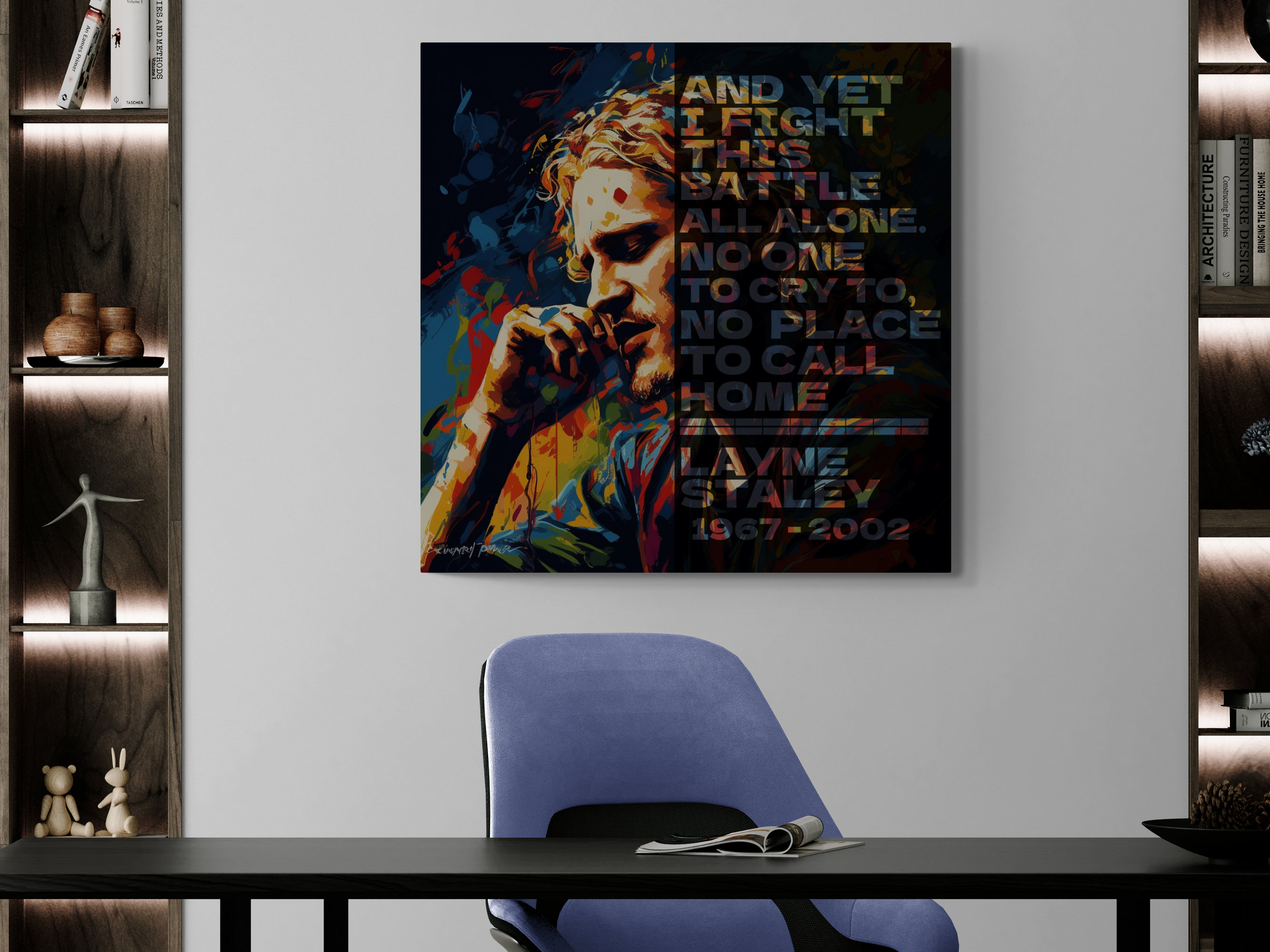 Layne Staley Canvas Print Framed Canvas Lyric Art Grunge Rock Star ...