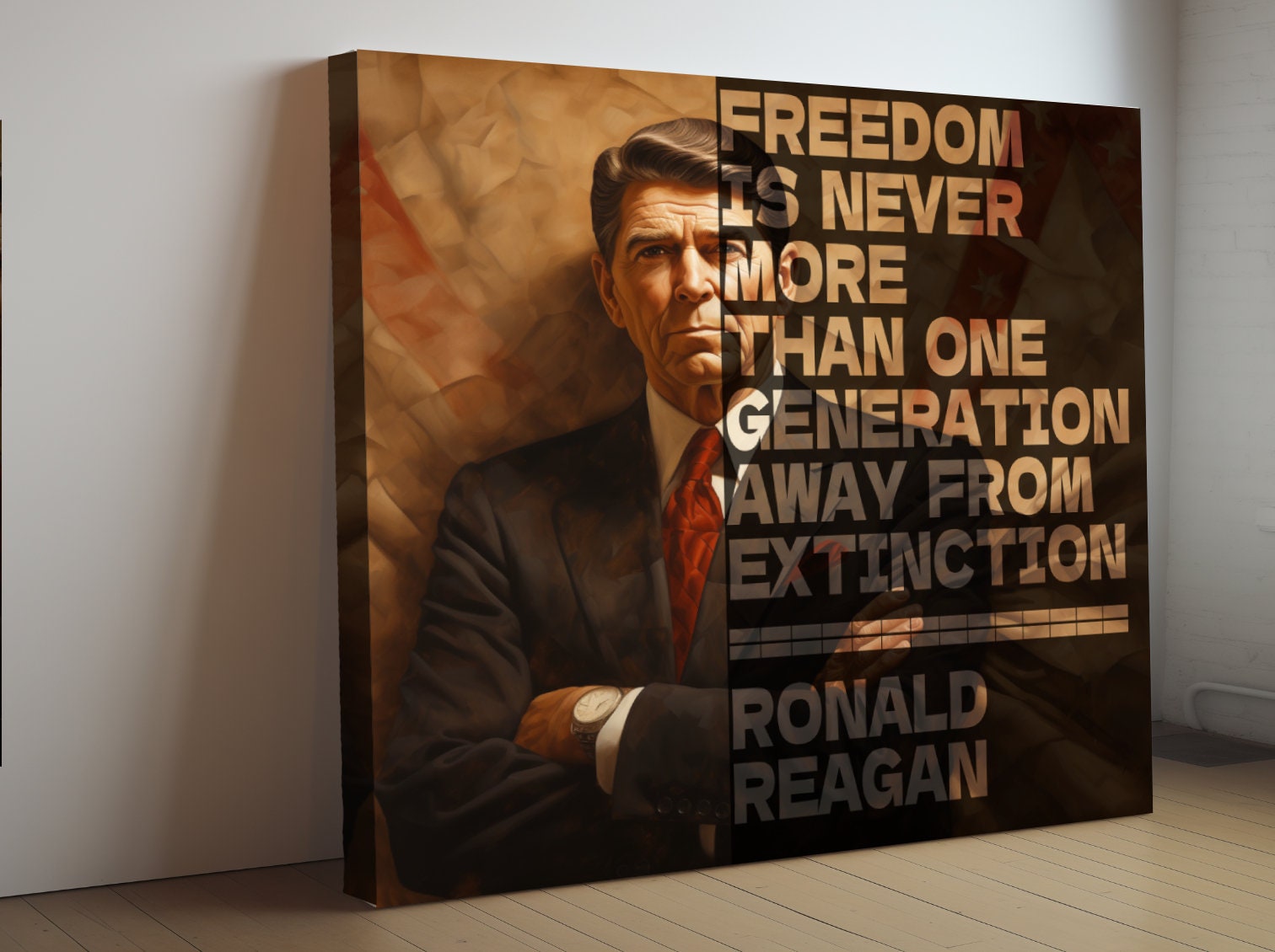 Ronald Reagan Inspirational Wall Art Quote Canvas Art Vibrant Modern ...