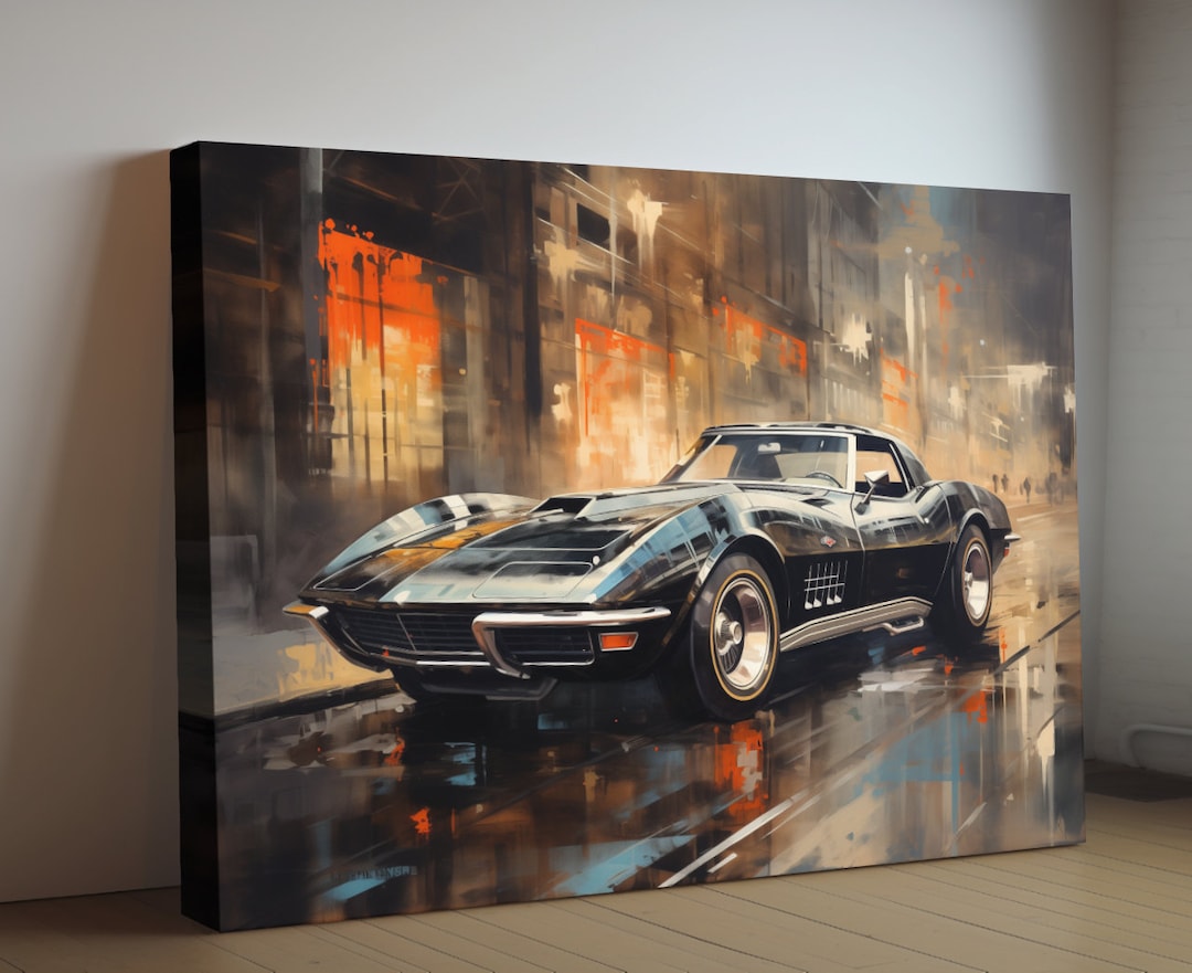1968 Chevrolet Corvette Canvas Print | Vintage Auto Wall Art Decor ...