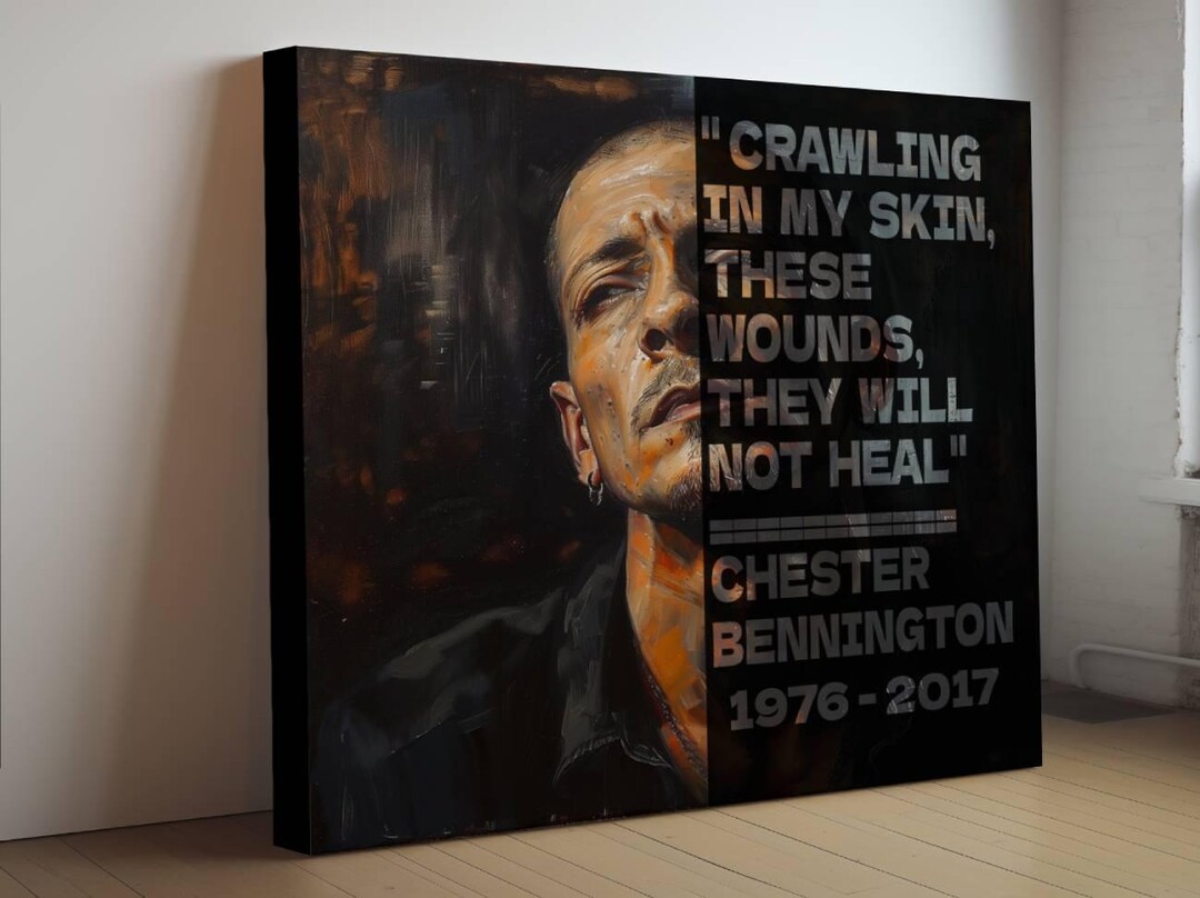 Chester Crawling in My Skin Canvas Print | Framed Canvas | Song Lyric ...