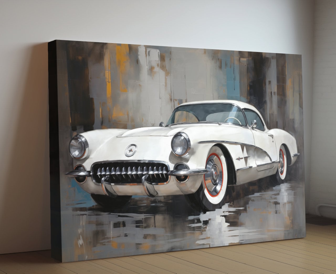 Vintage 1953 Chevrolet Corvette Canvas Art Print Classic Car Wall Decor ...