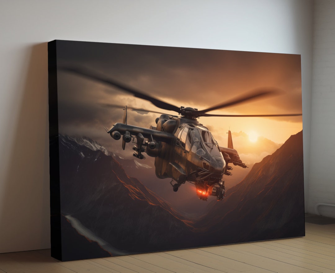 Apache Helicopter Canvas Print | Apache Dawn Patrol | Military Art ...
