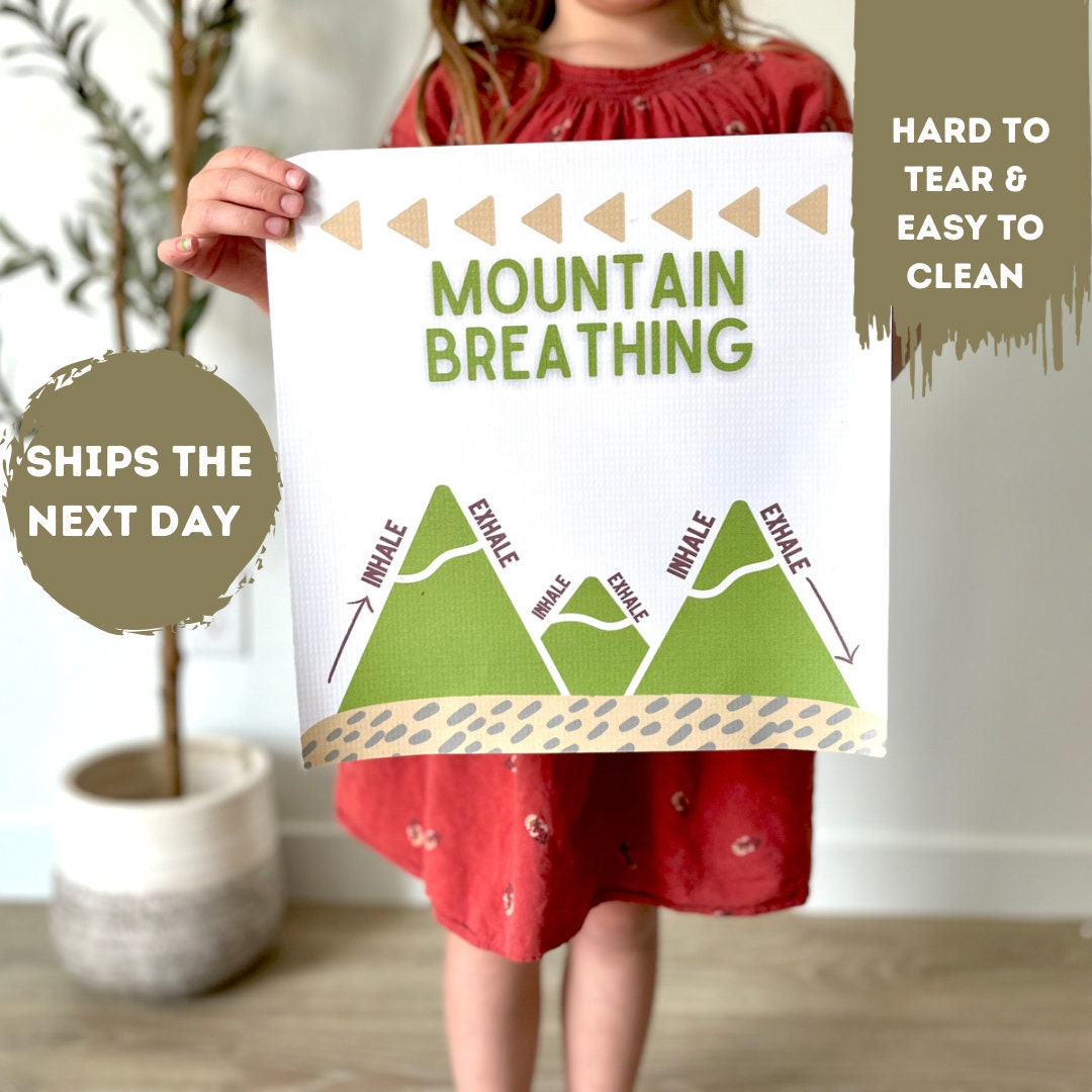 Child Breathing Technique Poster, Kids Emotional Regulation Tool, Calm ...