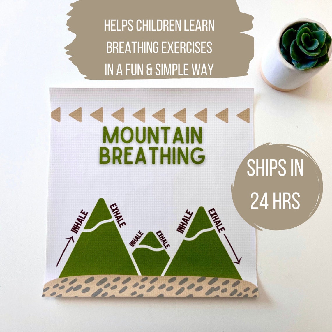 Emotional Regulation Tool for Children, Mindful Breathing Poster for ...