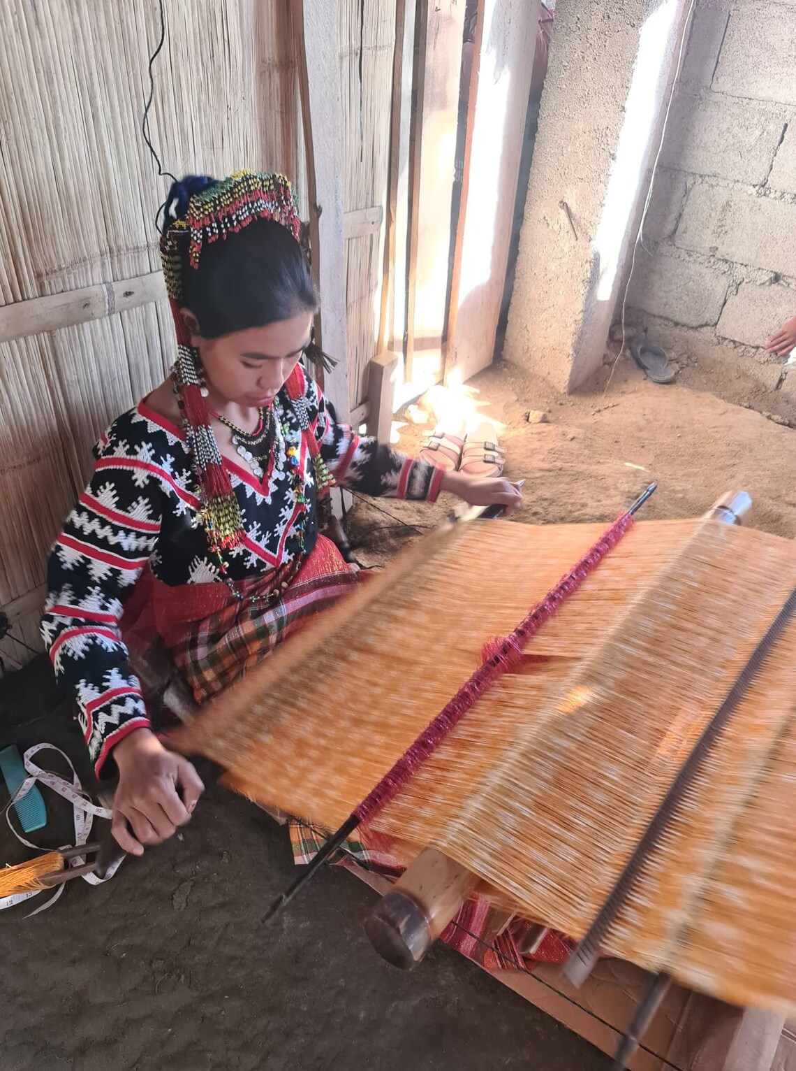 Set of 4 Abaca Coasters, Handwoven Beaded Coasters, Ikat Coasters ...