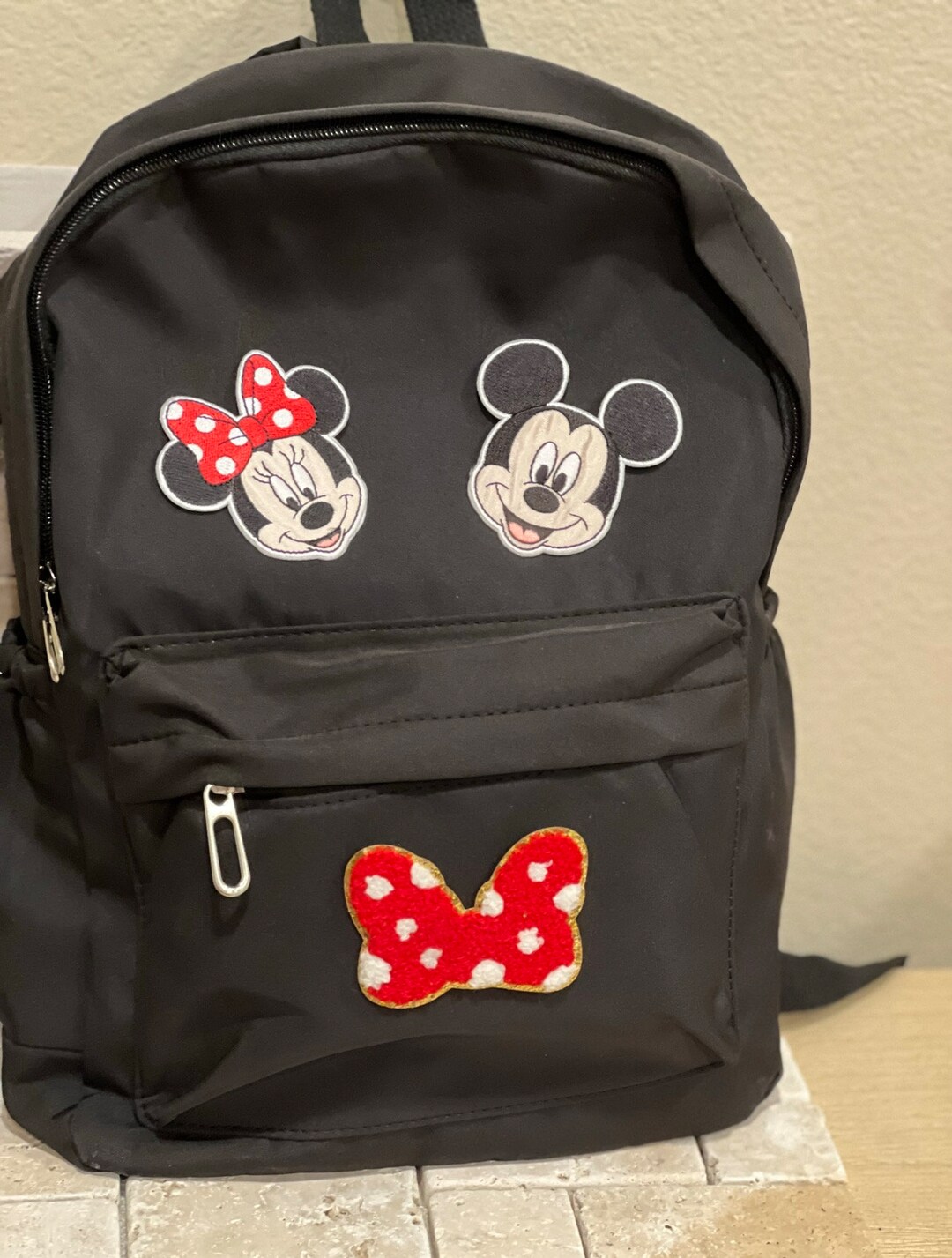 Personalized Mickey and Minnie Backpack With Adjustable Straps and Side ...