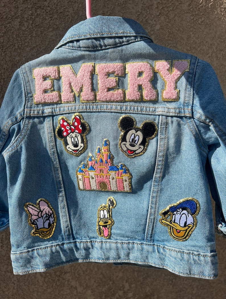 Kids Disney Inspired Jean Jacket With Chenille Patches - Etsy