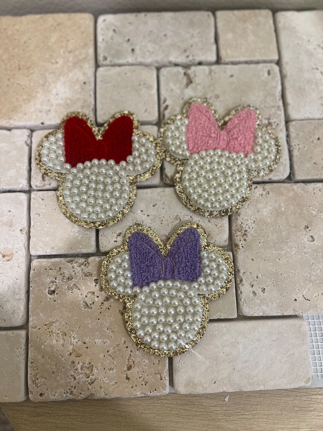 Minnie Adhesive Pearl Patches Minnie Adhesive Pearl Patch - Etsy