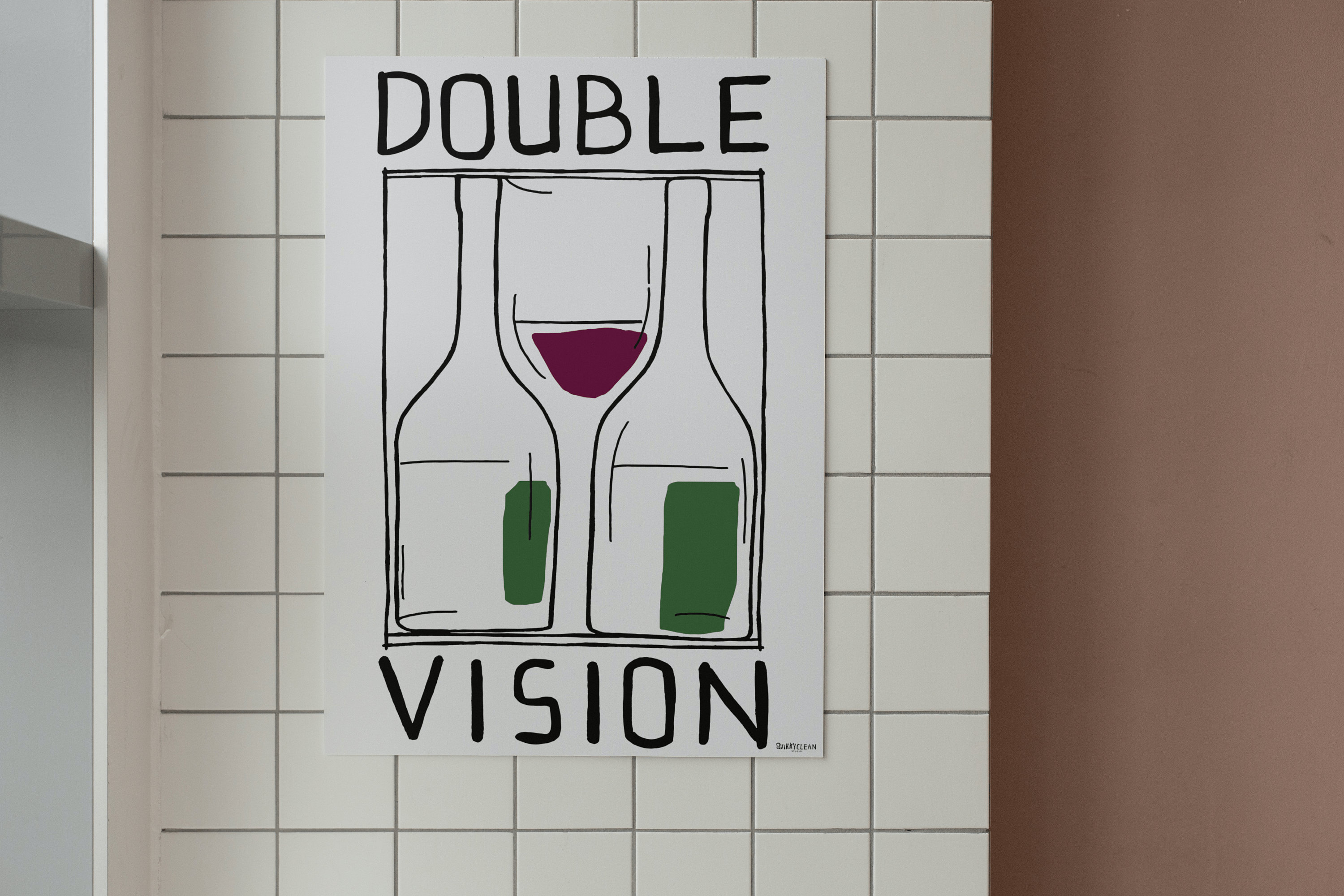 Double Vision Illusion Art Print Wall Art Typography Print Drinking ...