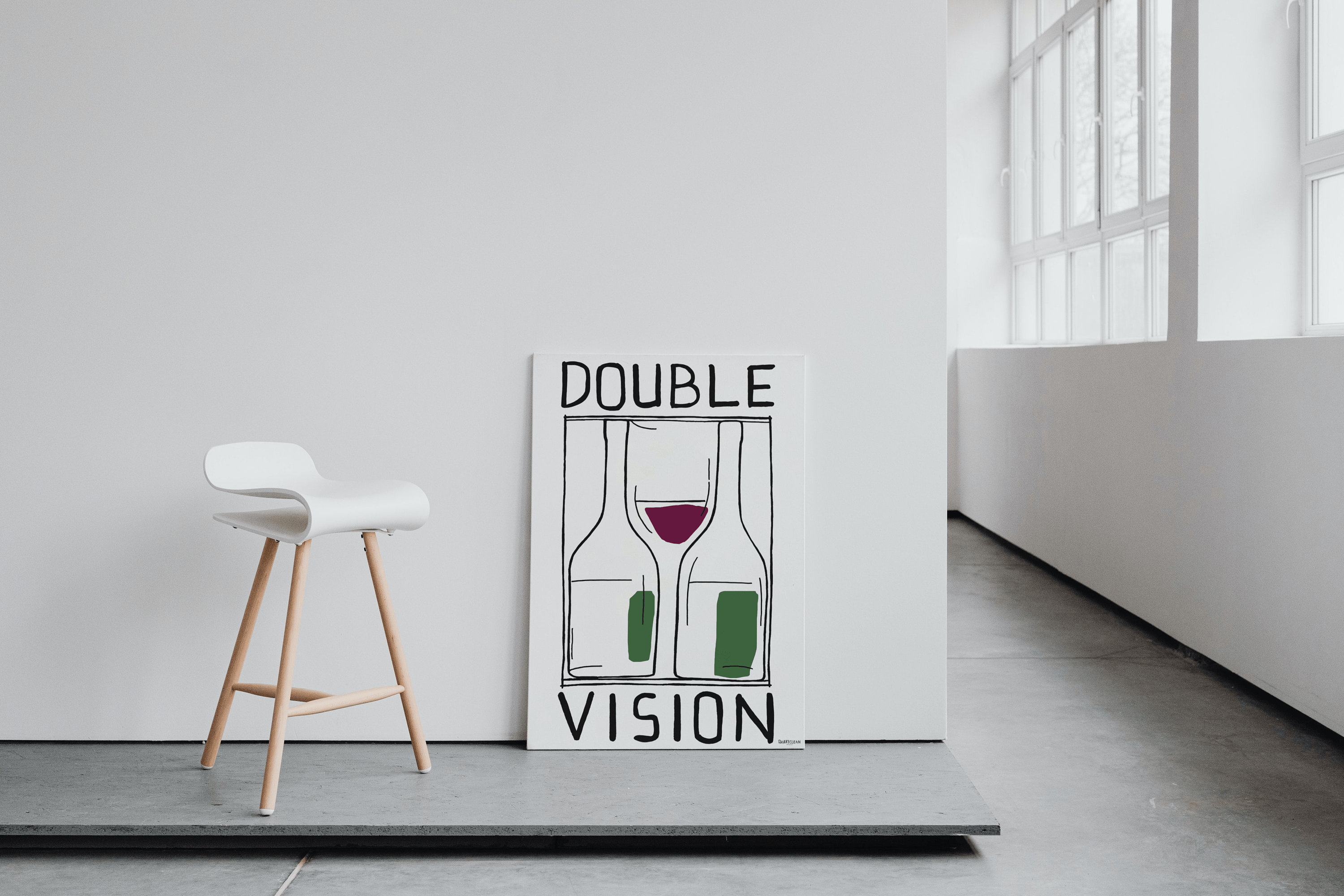 Double Vision Illusion Art Print Wall Art Typography Print Drinking ...