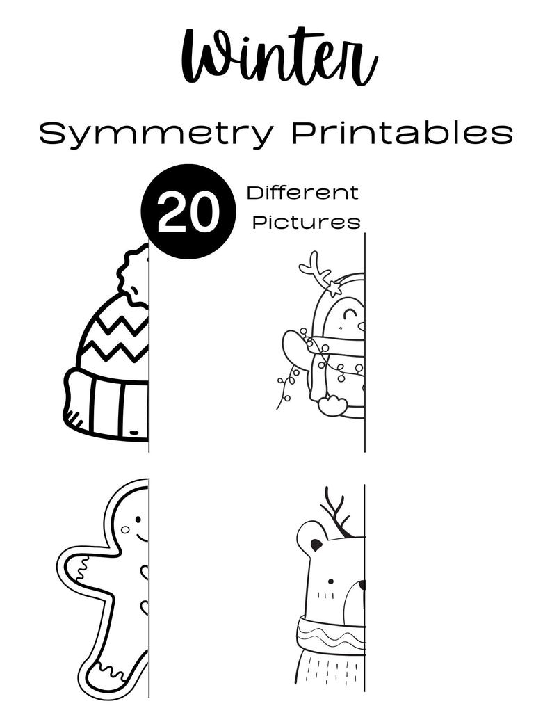 Winter Holiday Math Art Bundle – Symmetry, Multiplication, and Equation ...