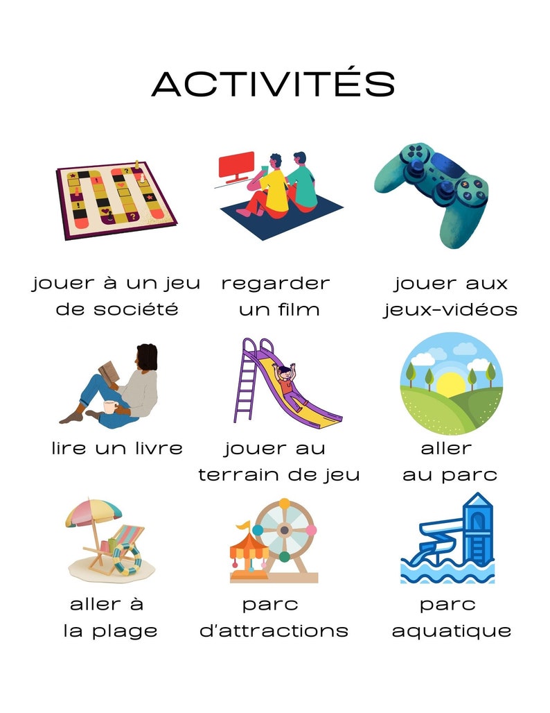 French Classroom Decor Vocabulary Posters OR French FSL Picture ...
