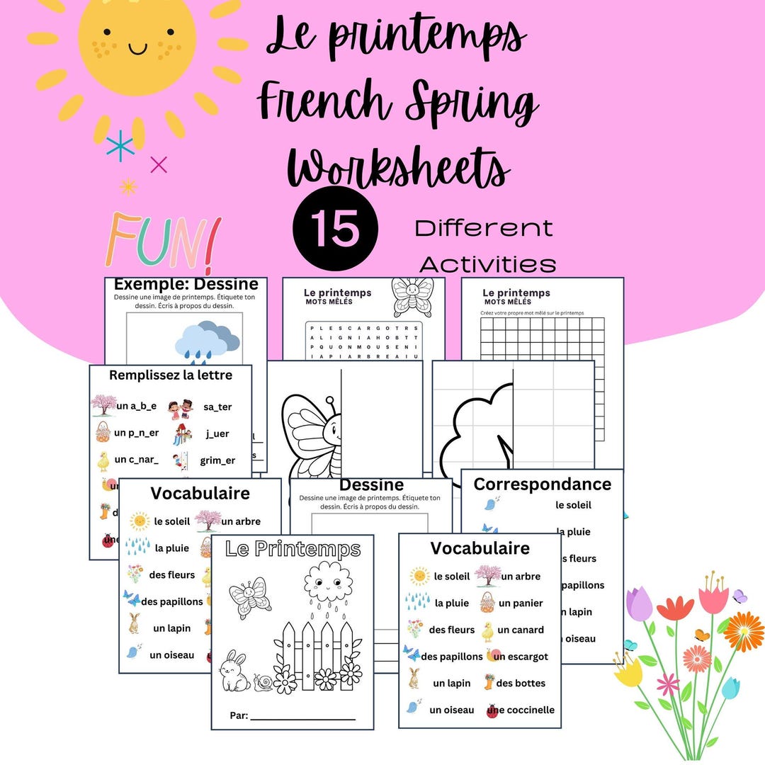 Le Printemps: French Spring Activities – Printable Worksheets for ...