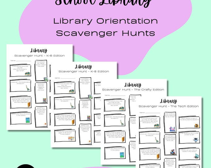 Library Scavenger Hunt Activity - Etsy Canada