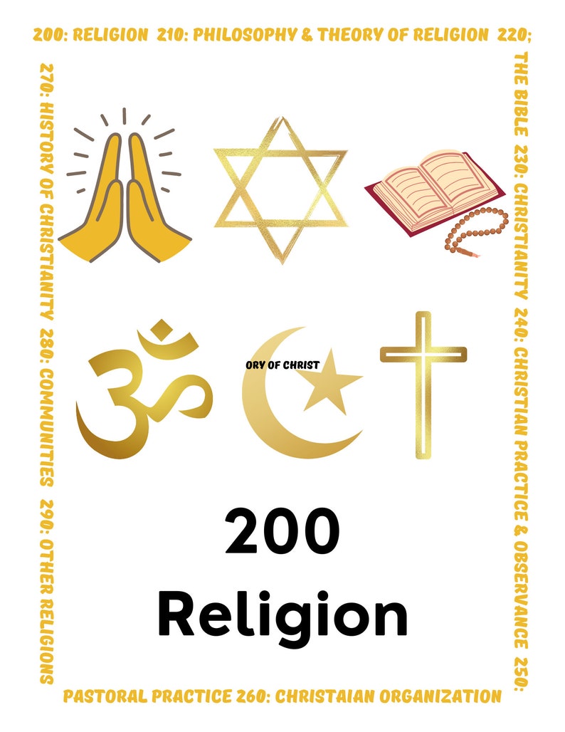 Dewey Decimal Library Signs Digital Printable - Etsy