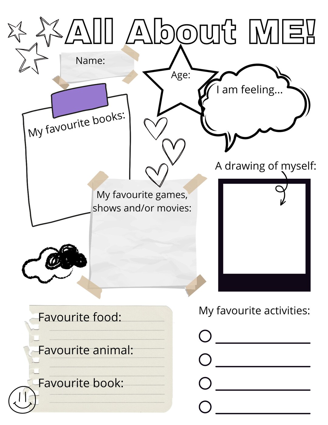 All About ME Introduction *digital Printable* - Etsy