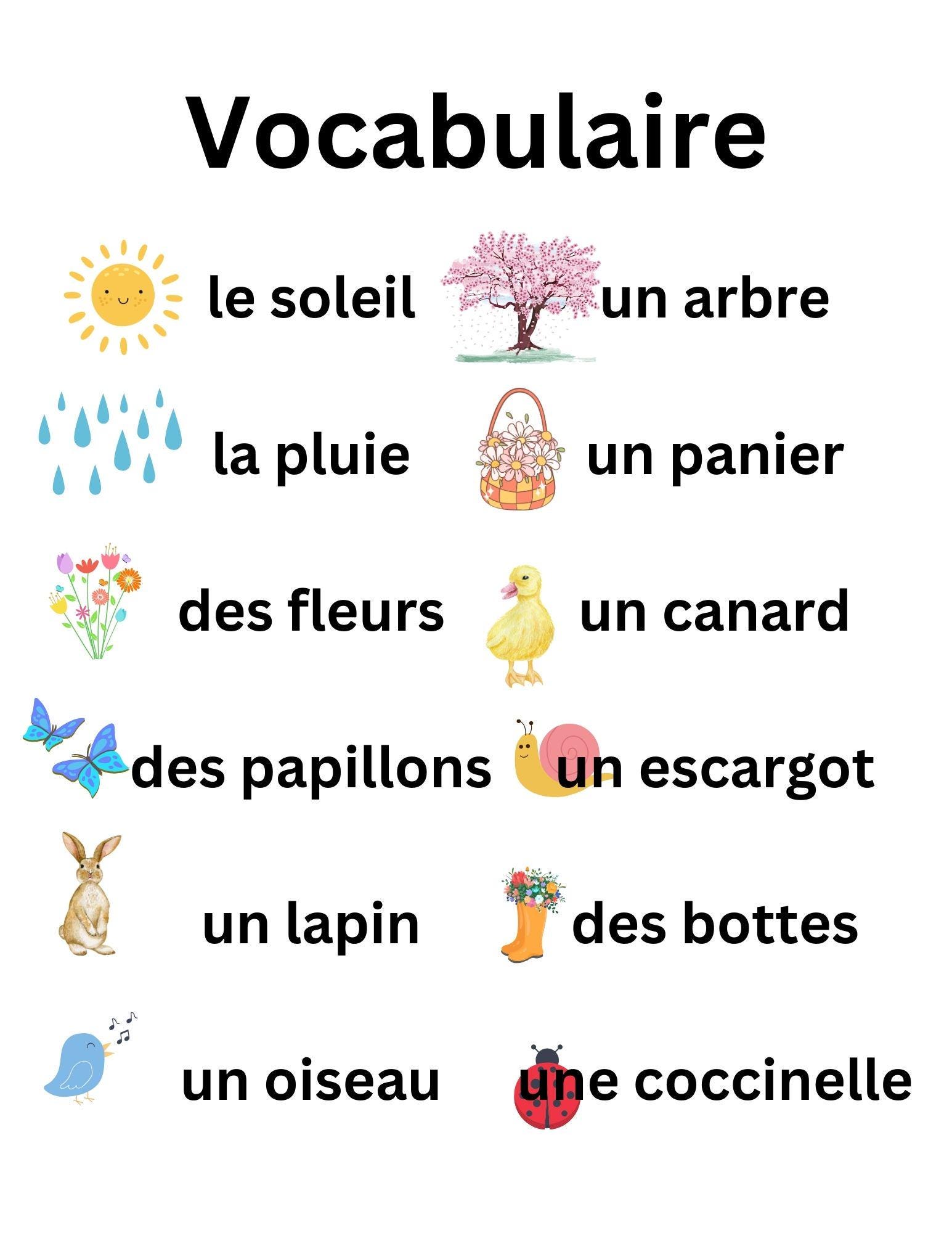 Le Printemps: No-prep French Spring Activities – Printable Worksheets ...