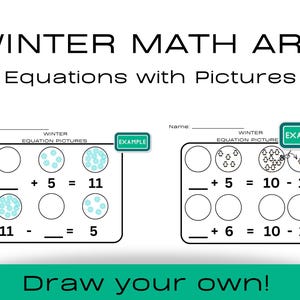 Winter Holiday Math Art Bundle – Symmetry, Multiplication, and Equation ...