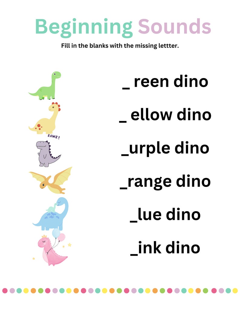 Preschool and Kindergarten Dinosaur Fun Activity Book Digital Download ...