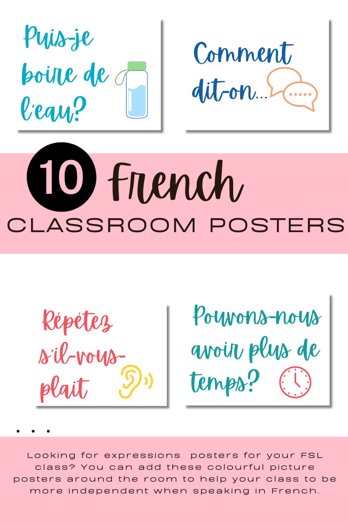 French Classroom Decor Everyday Expressions Posters - Affiches Pour La ...