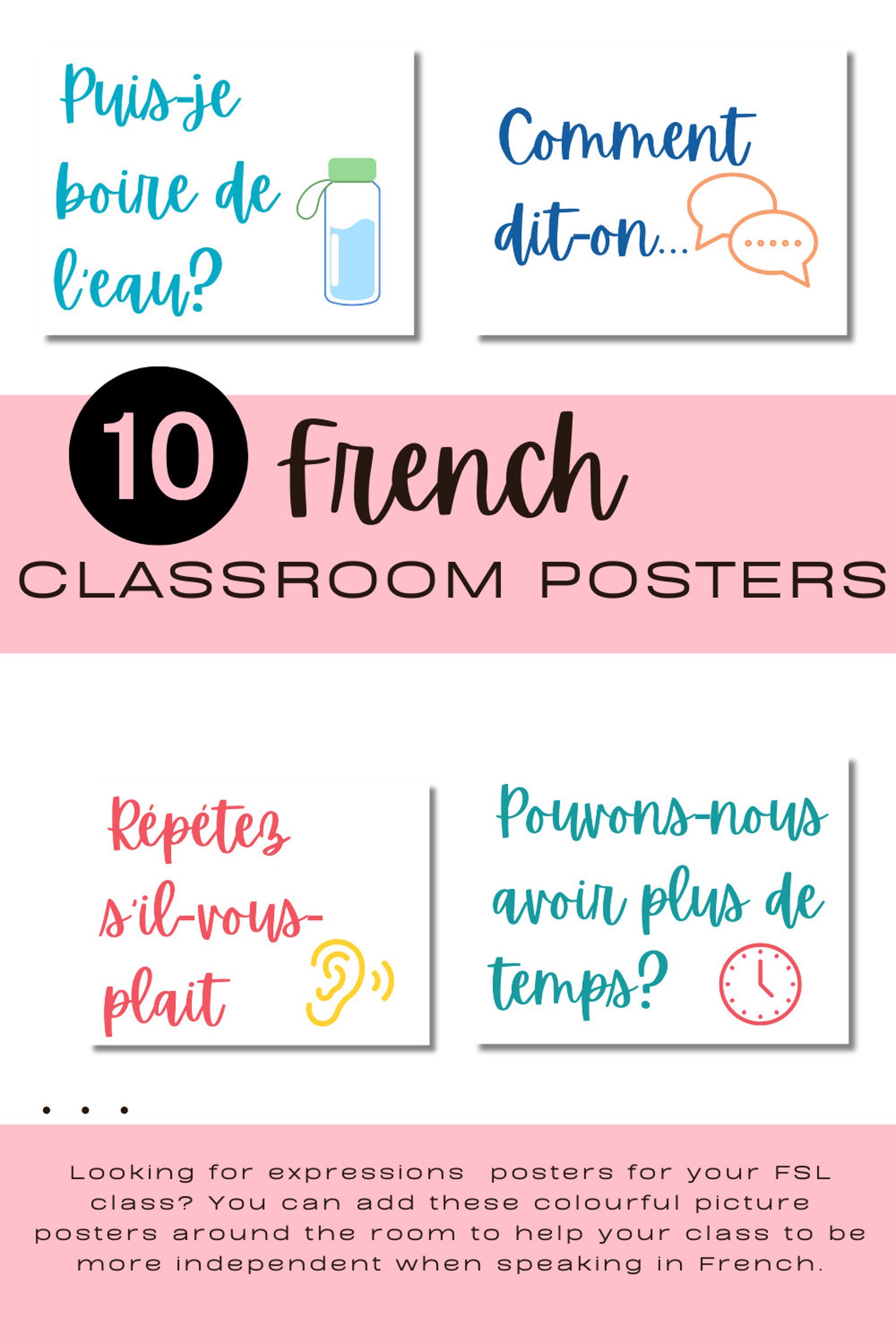 French Classroom Decor Everyday Expressions Posters Affiches Pour La ...