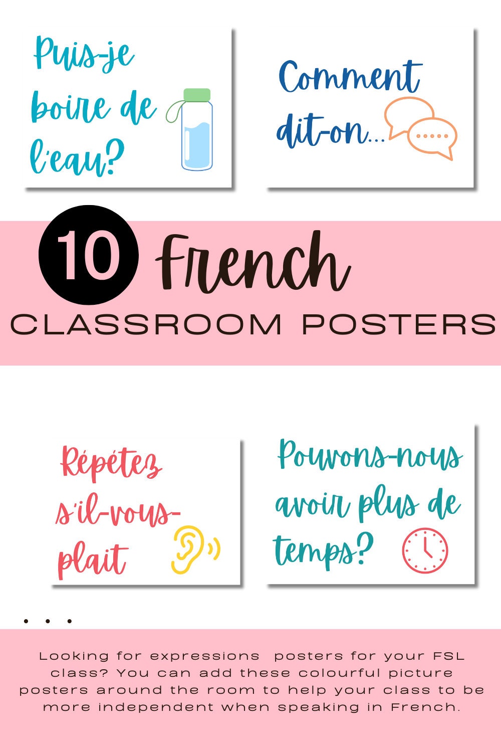 French Classroom Decor Everyday Expressions Posters - Affiches Pour La ...