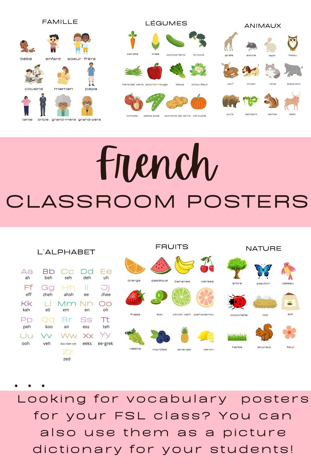 Affiches Pour La Classe French Classroom Poster BUNDLE French Classroom ...