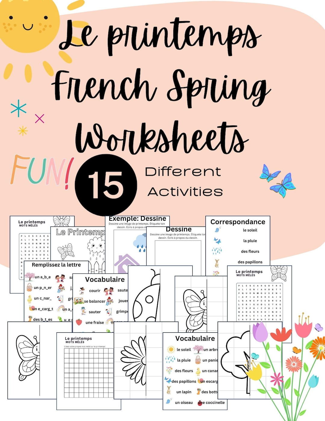 Le Printemps: No-prep French Spring Activities – Printable Worksheets ...