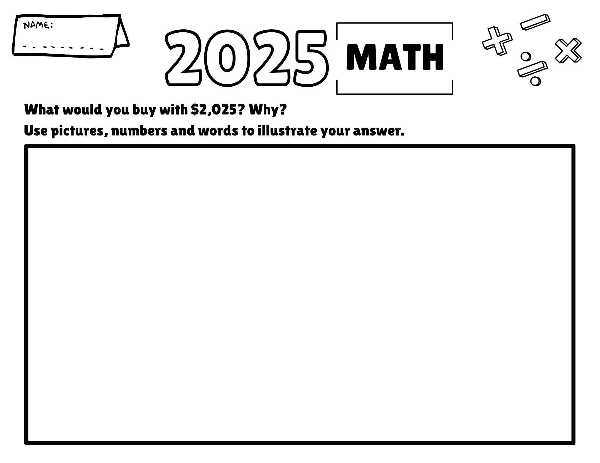 2025 New Year Math Activity - Etsy