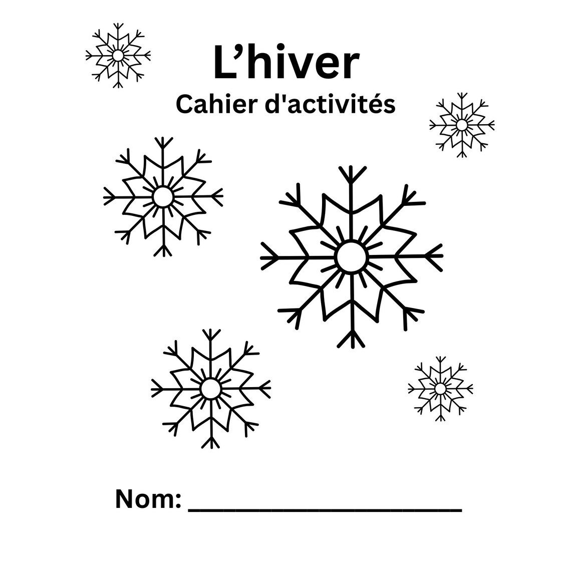 French Winter Vocabulary Printable (l'hiver) - 6-page Activity Book ...